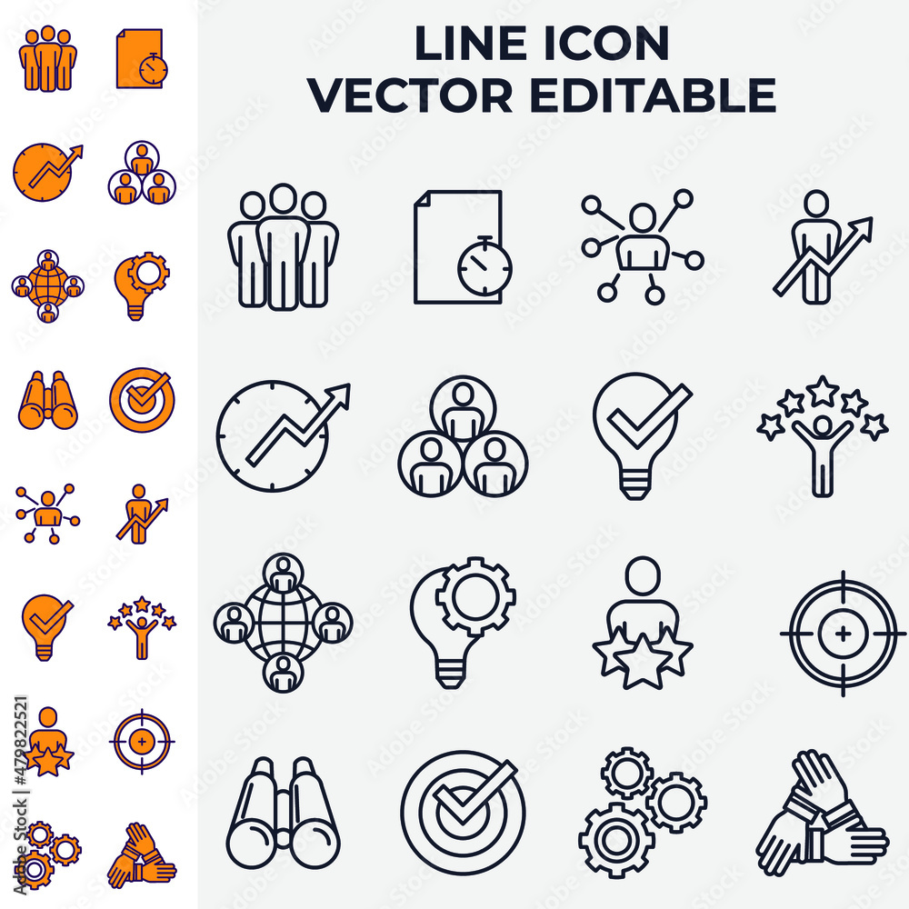 Business teamwork elements set icon symbol template for graphic and web ...