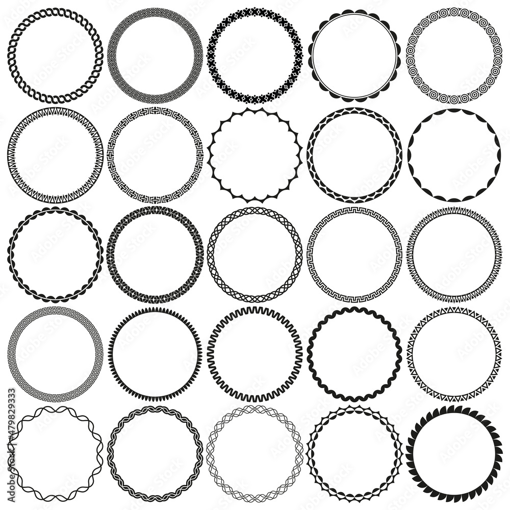 Collection of Round Decorative Ornamental Border Frames. Ideal for ...