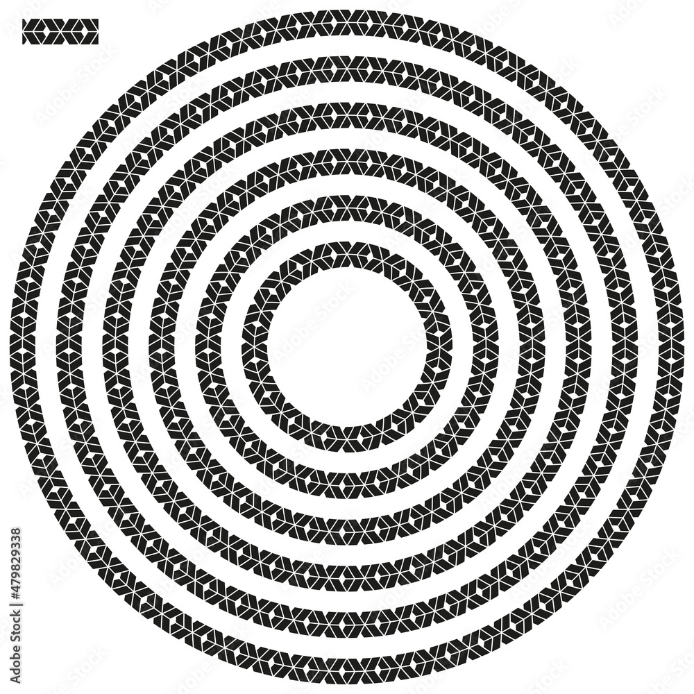 Round circular border pattern in a range of sizes. ideal for vintage ...