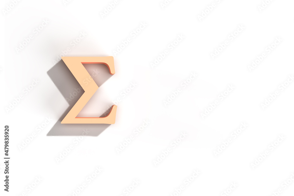 Sigma, Summation Symbol Isolated on White Background. Stock Photo ...