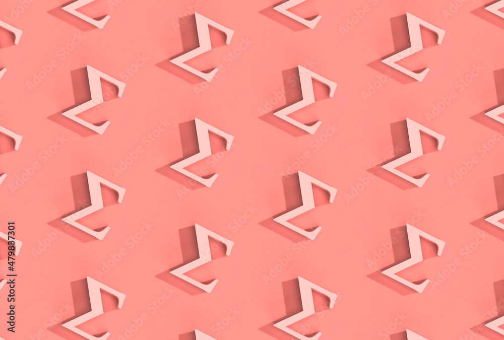 Sigma, summation symbol pattern on pink background. Stock Photo | Adobe ...