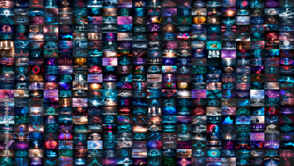 Collage signed with NFT token. Abstract NFT collage. EVERYDAYS: THE ...