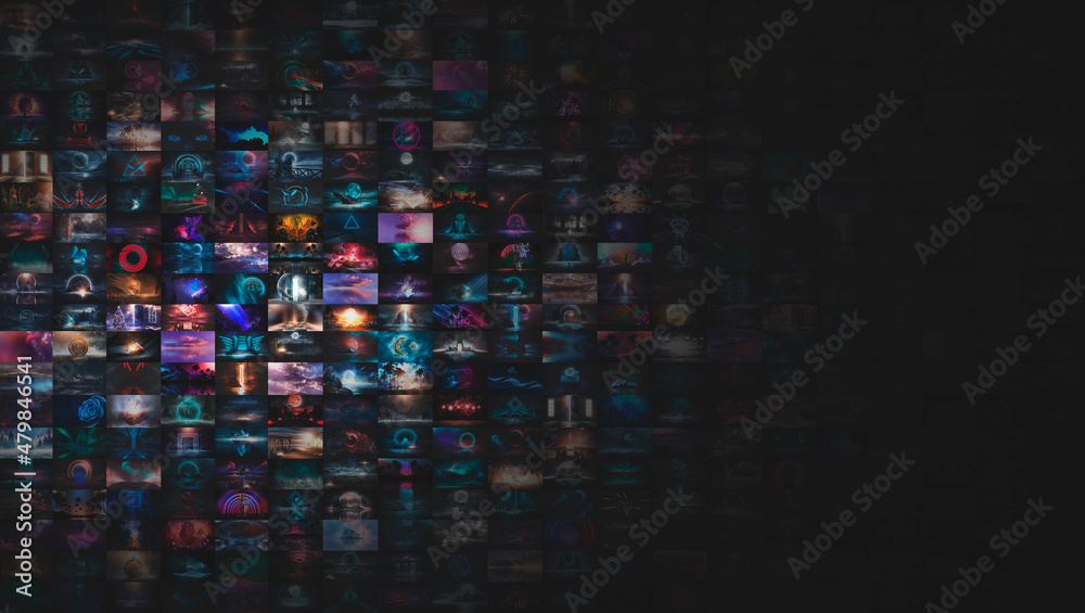 Collage signed with NFT token. Abstract NFT collage. EVERYDAYS: THE ...