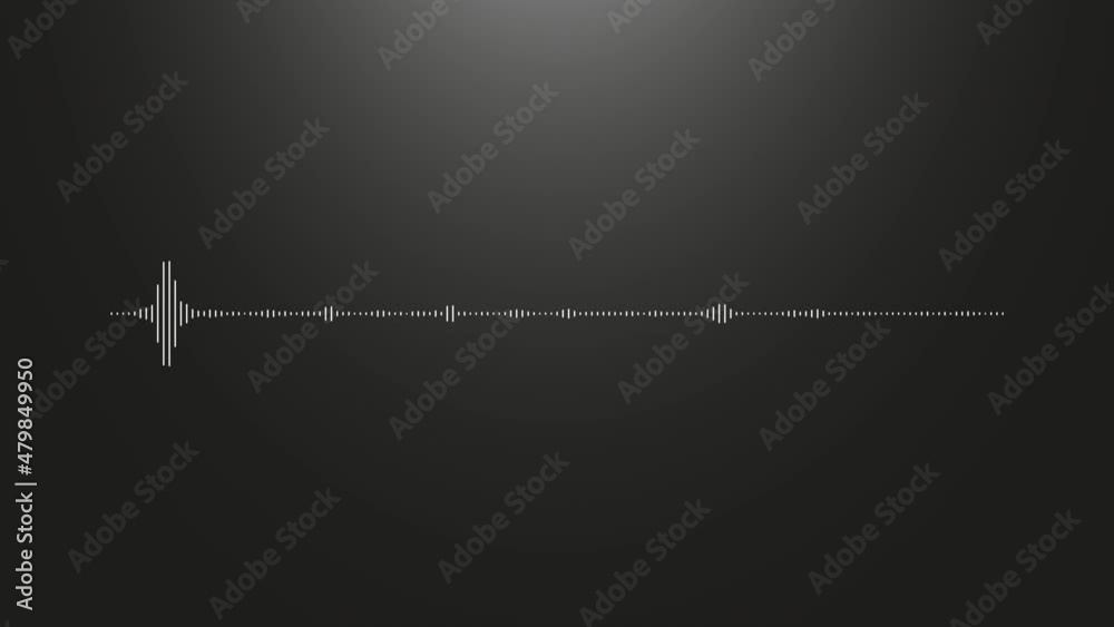 Animated white audio spectrum with bars on dark background. Animated ...
