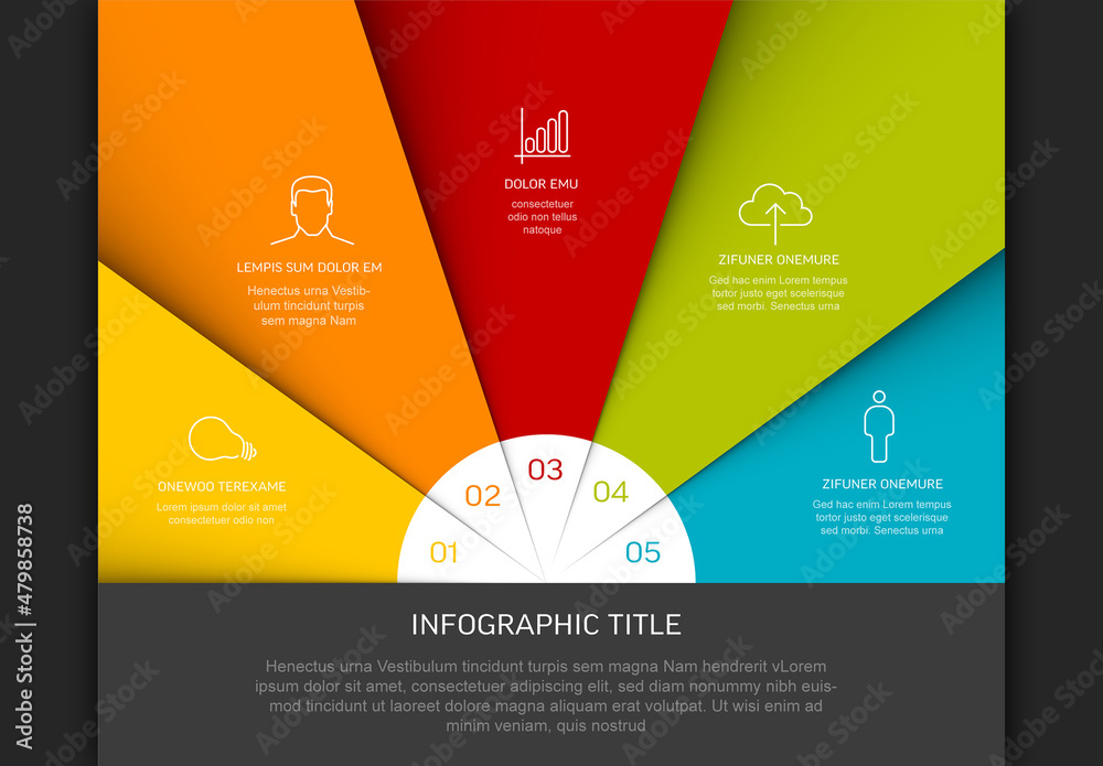 Fan Folded Papers Infographic Stock Template | Adobe Stock