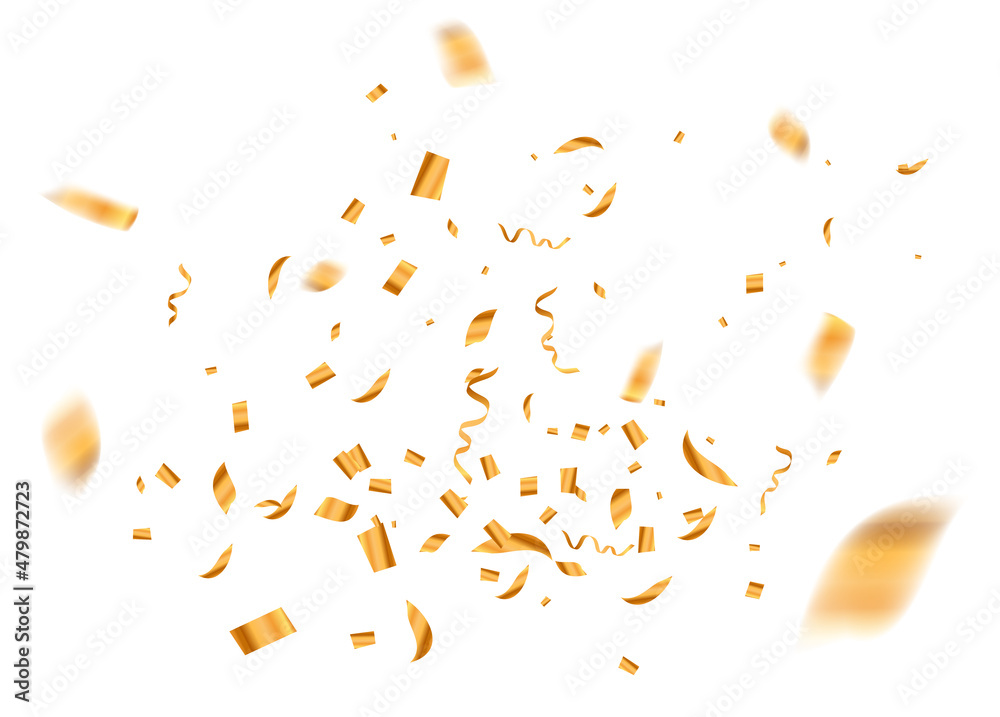 Golden confetti vector festive background party design Stock Vector ...