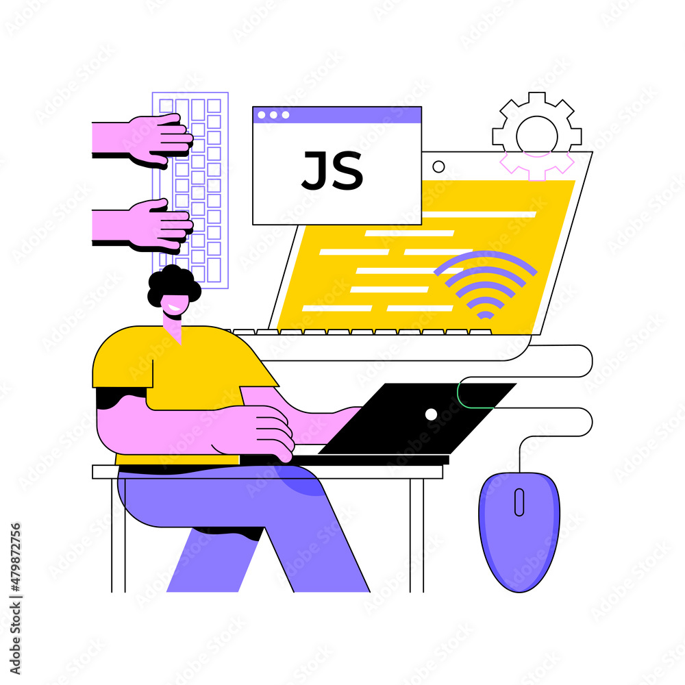 Javascript Abstract Concept Vector Illustration Game Engine Js Development Web Programming