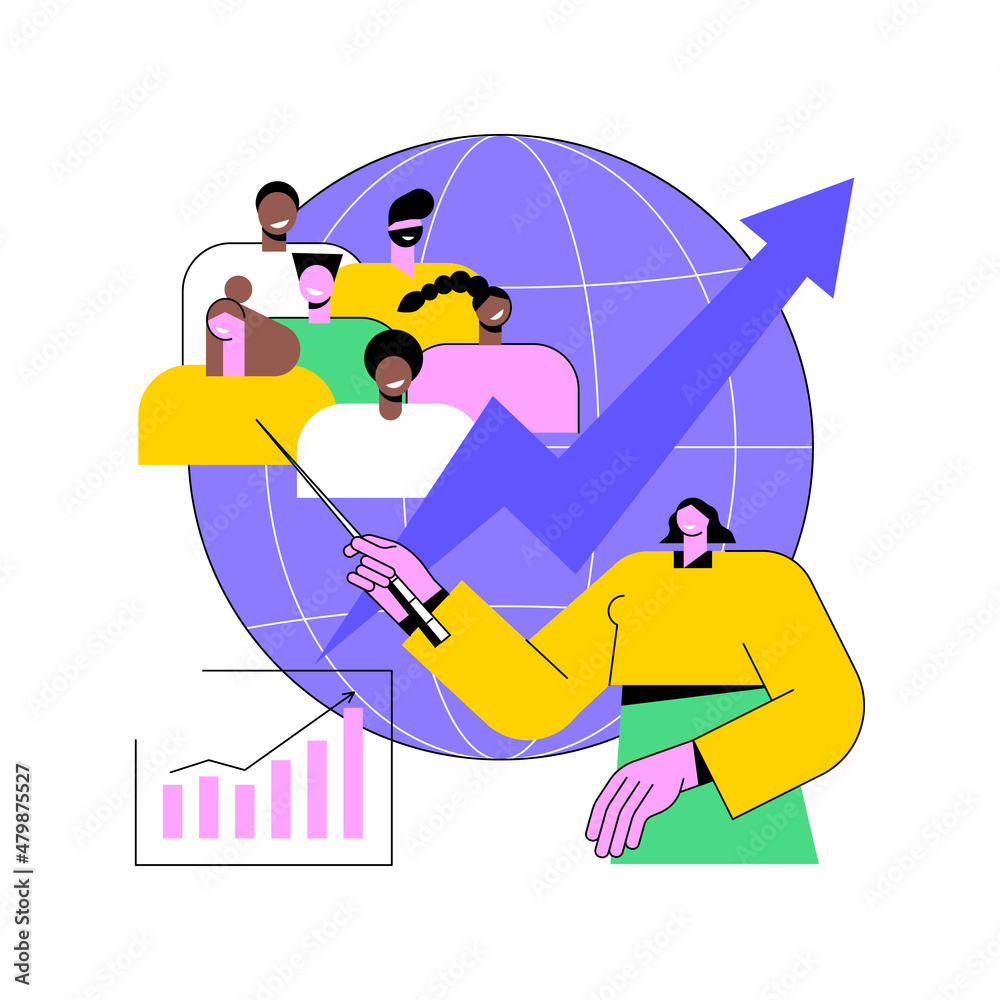 Population growth abstract concept vector illustration. Census service ...