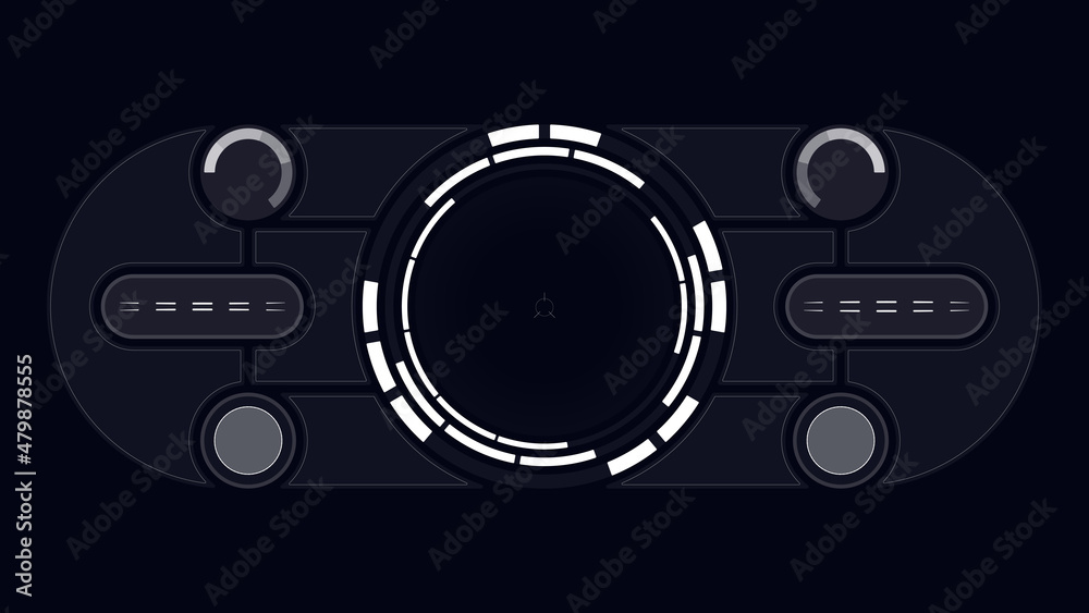 Vector abstract futuristic interface frame, HUD. Display panel template ...