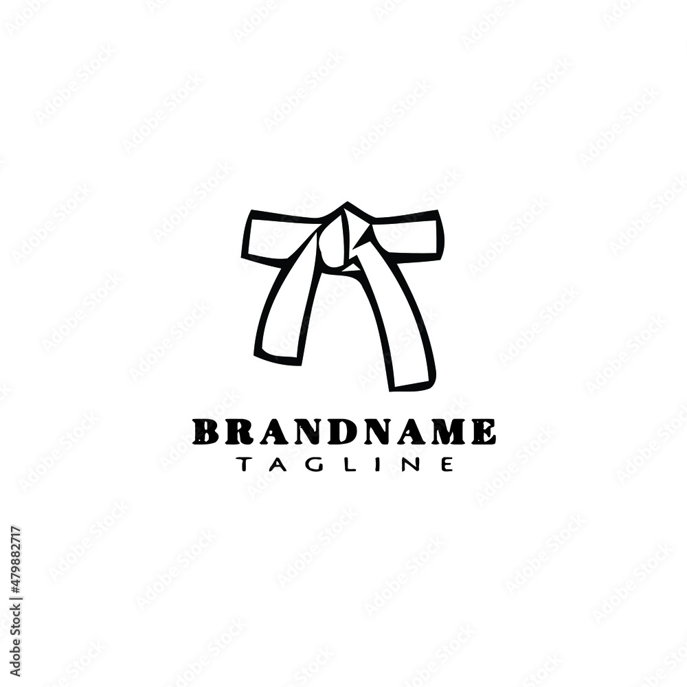 karate belt logo cartoon design icon vector illustration Stock Vector ...