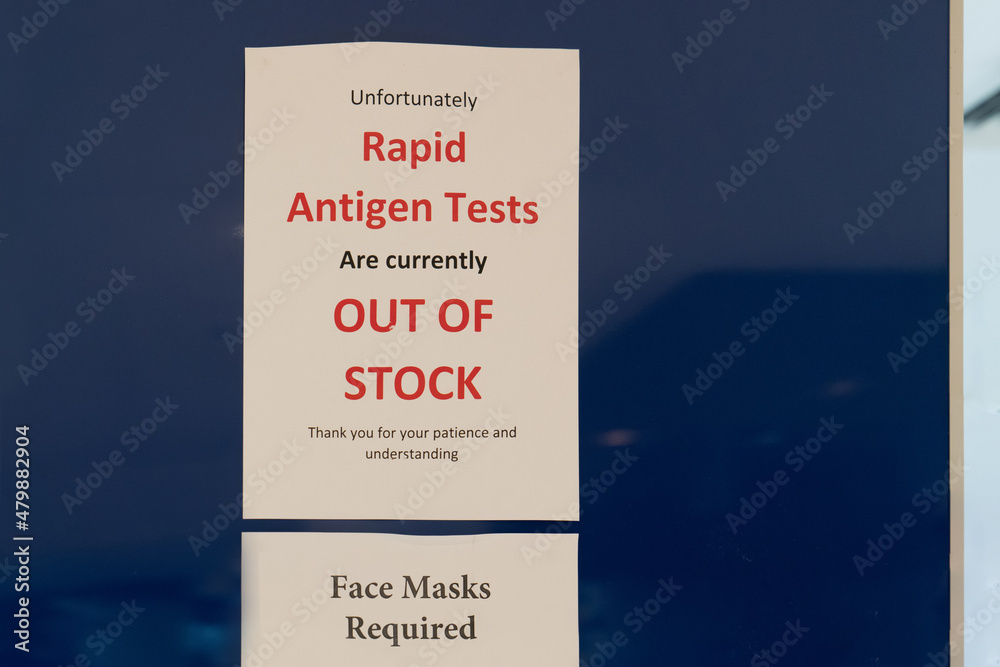 COVID-19 Rapid Antigen test out of stock in Australia. Notice on the ...