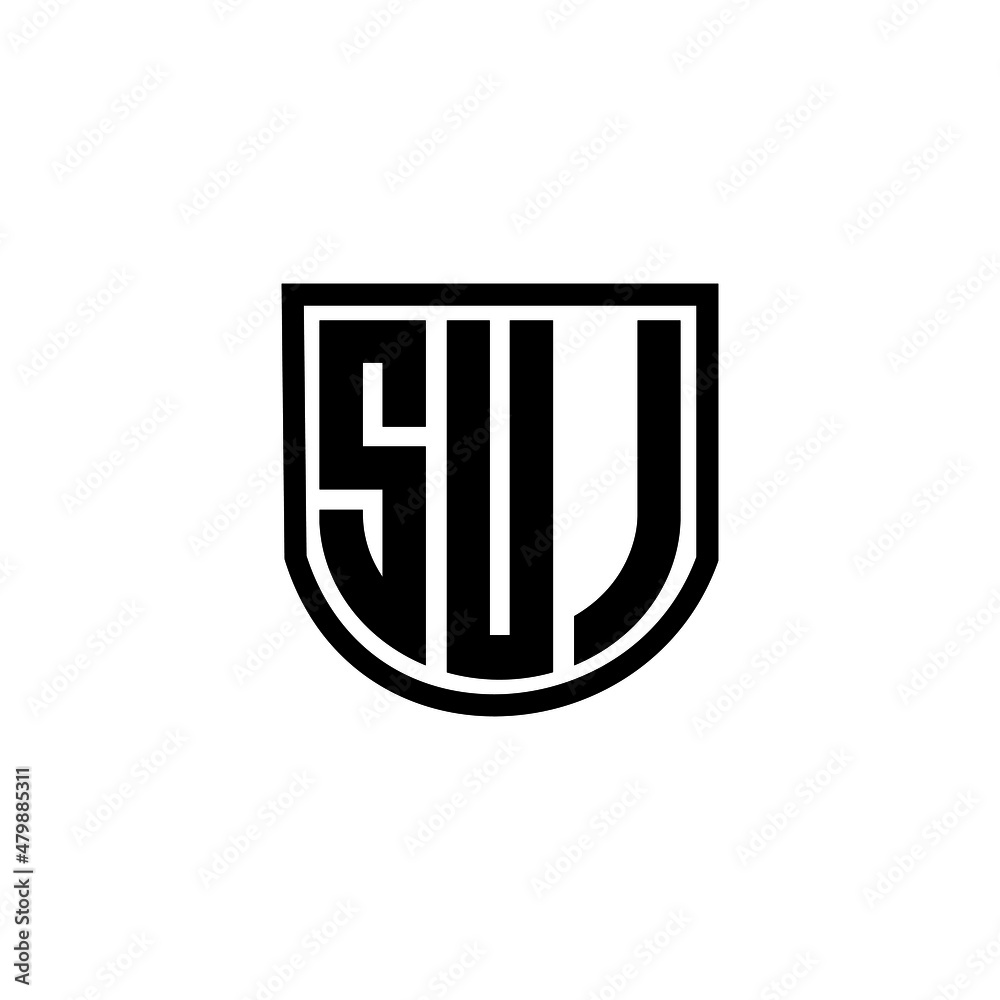 SUJ letter logo design with white background in illustrator, vector ...