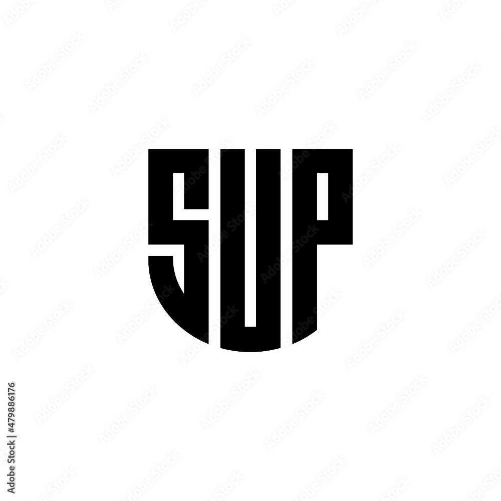 SUP letter logo design with white background in illustrator, vector ...