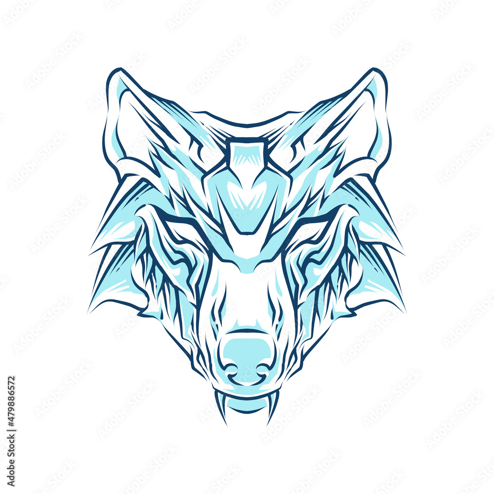wolf head color vector illustration Stock Vector | Adobe Stock