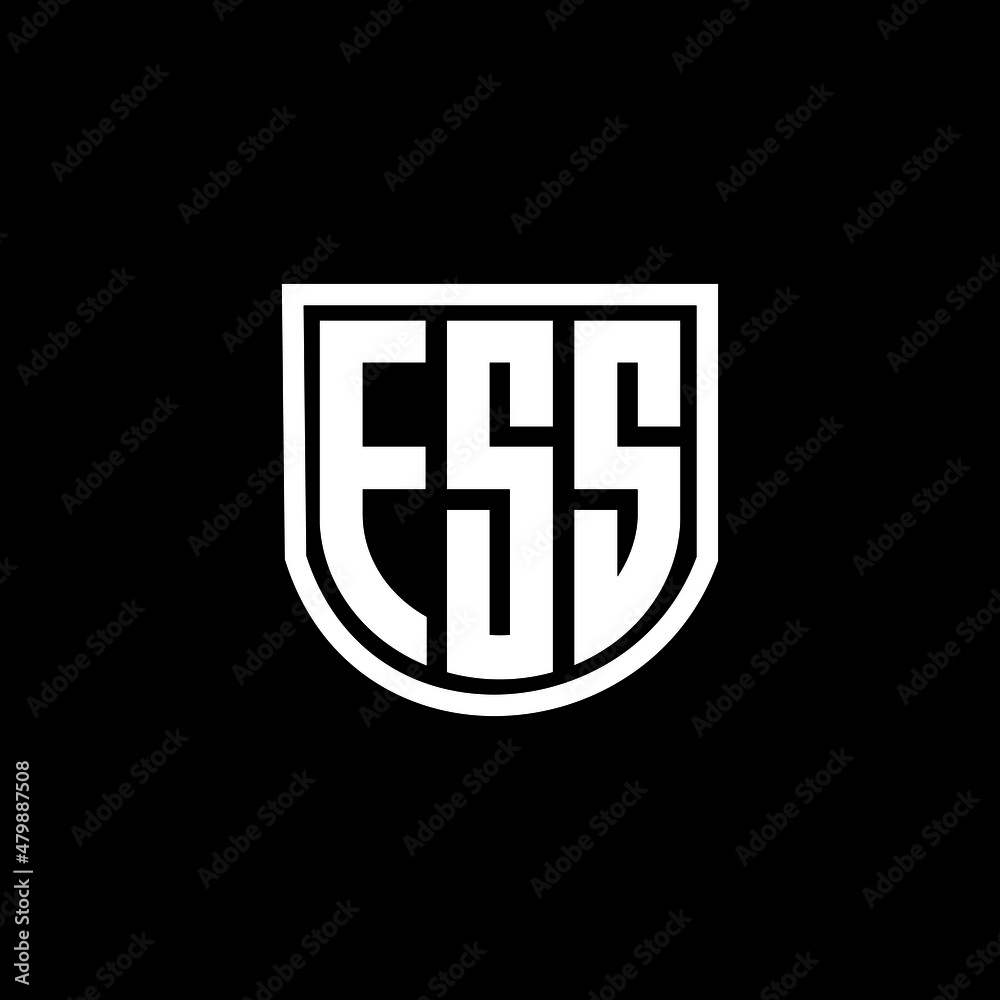 FSS letter logo design with black background in illustrator, vector ...