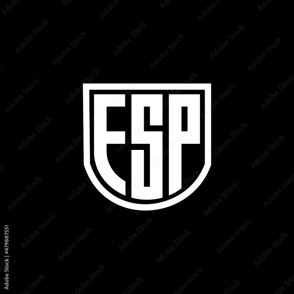 FSP letter logo design with black background in illustrator, vector ...