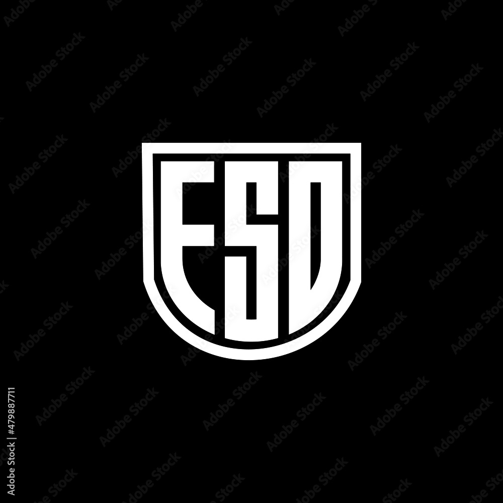 FSD letter logo design with black background in illustrator, vector ...