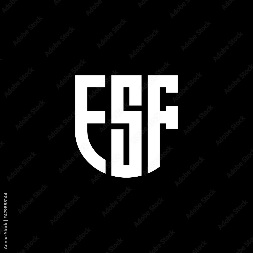 Vecteur Stock FSF letter logo design with black background in ...