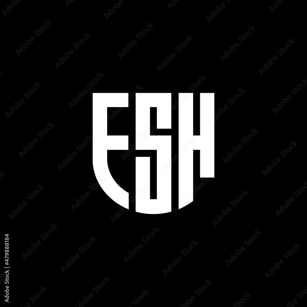 FSH letter logo design with black background in illustrator, vector ...