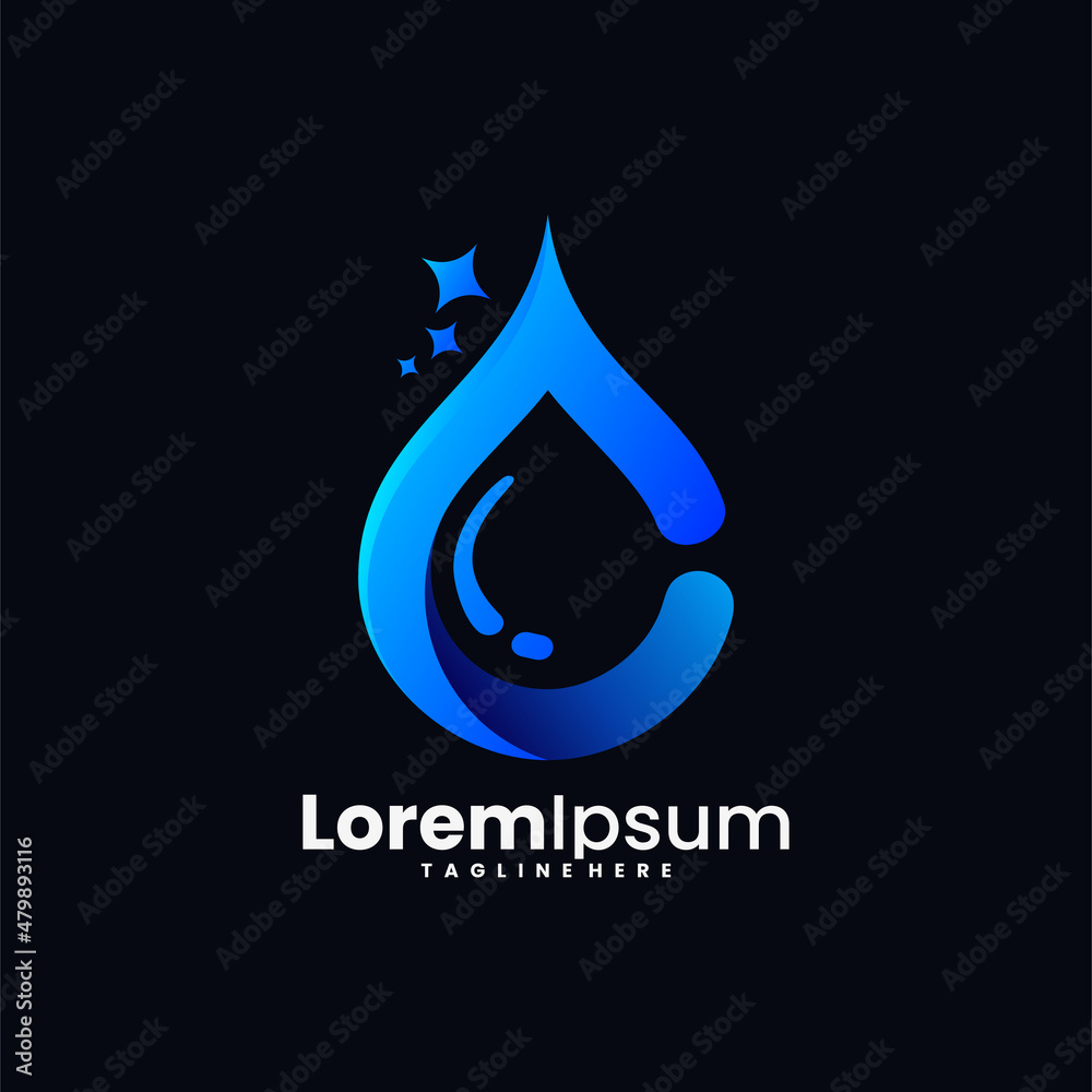 C logo, clean logo, droplet logo, water logo design Stock Vector ...