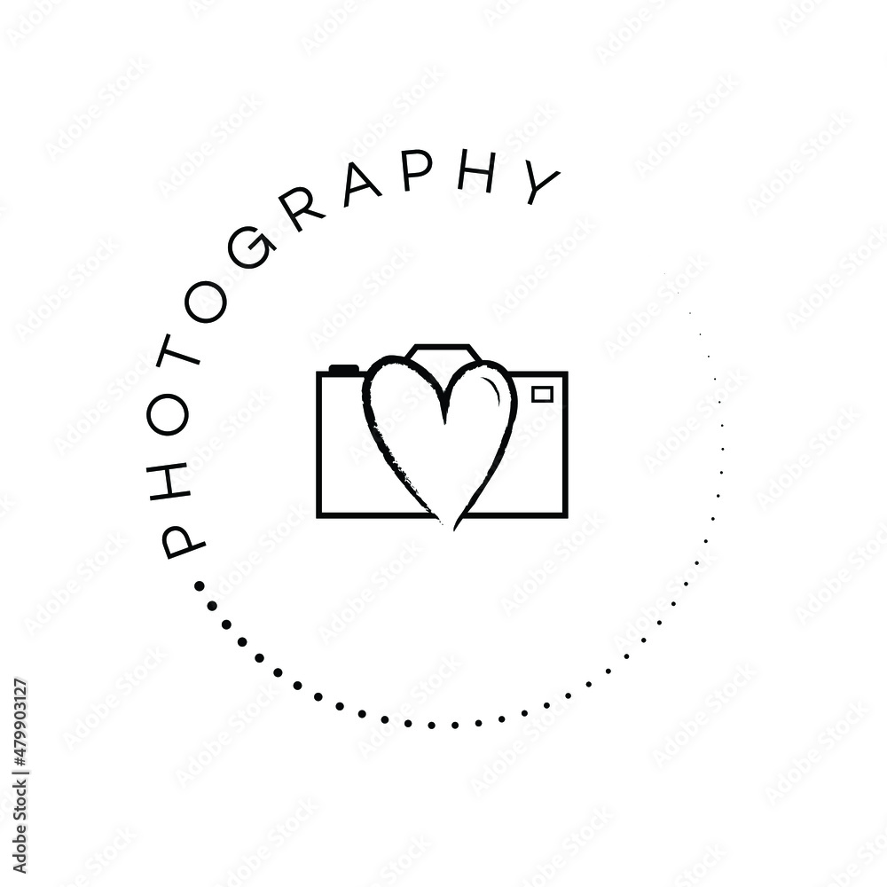Black photography stamp logo on a white coloured background. Wedding ...