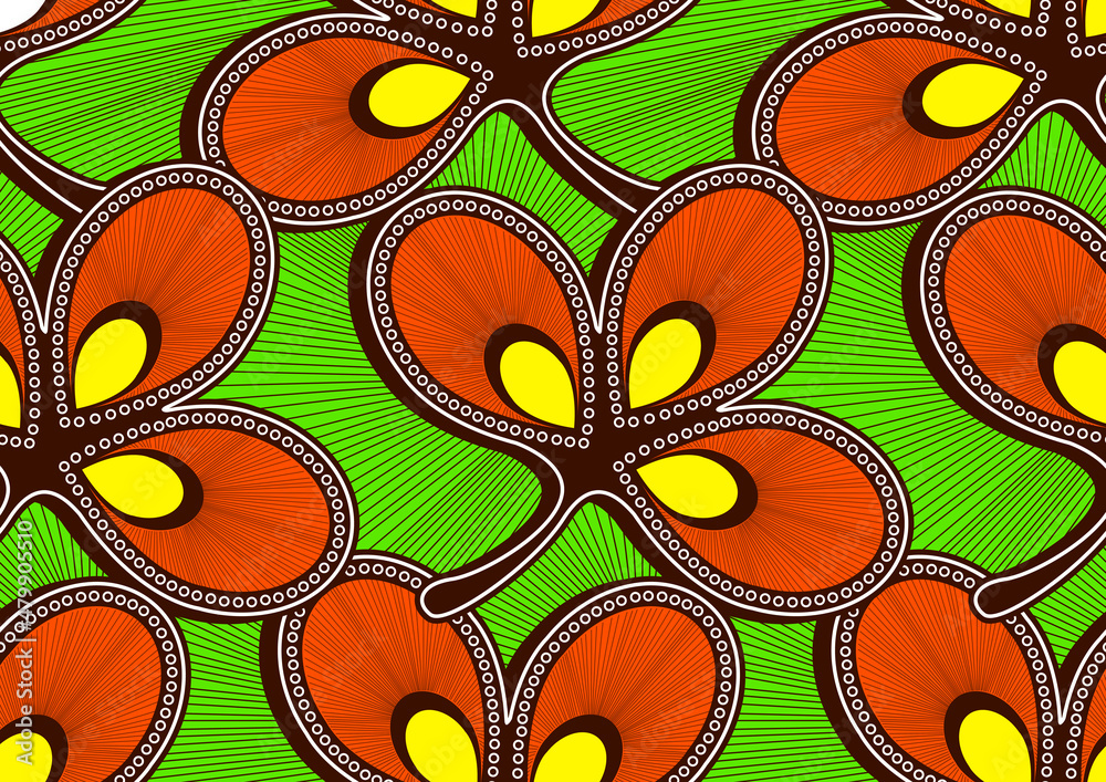 seamless pattern of african abstract flower beautiful, neat lines and ...