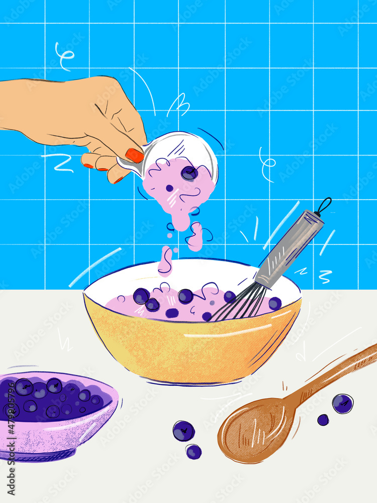 person baking cake Stock Illustration | Adobe Stock