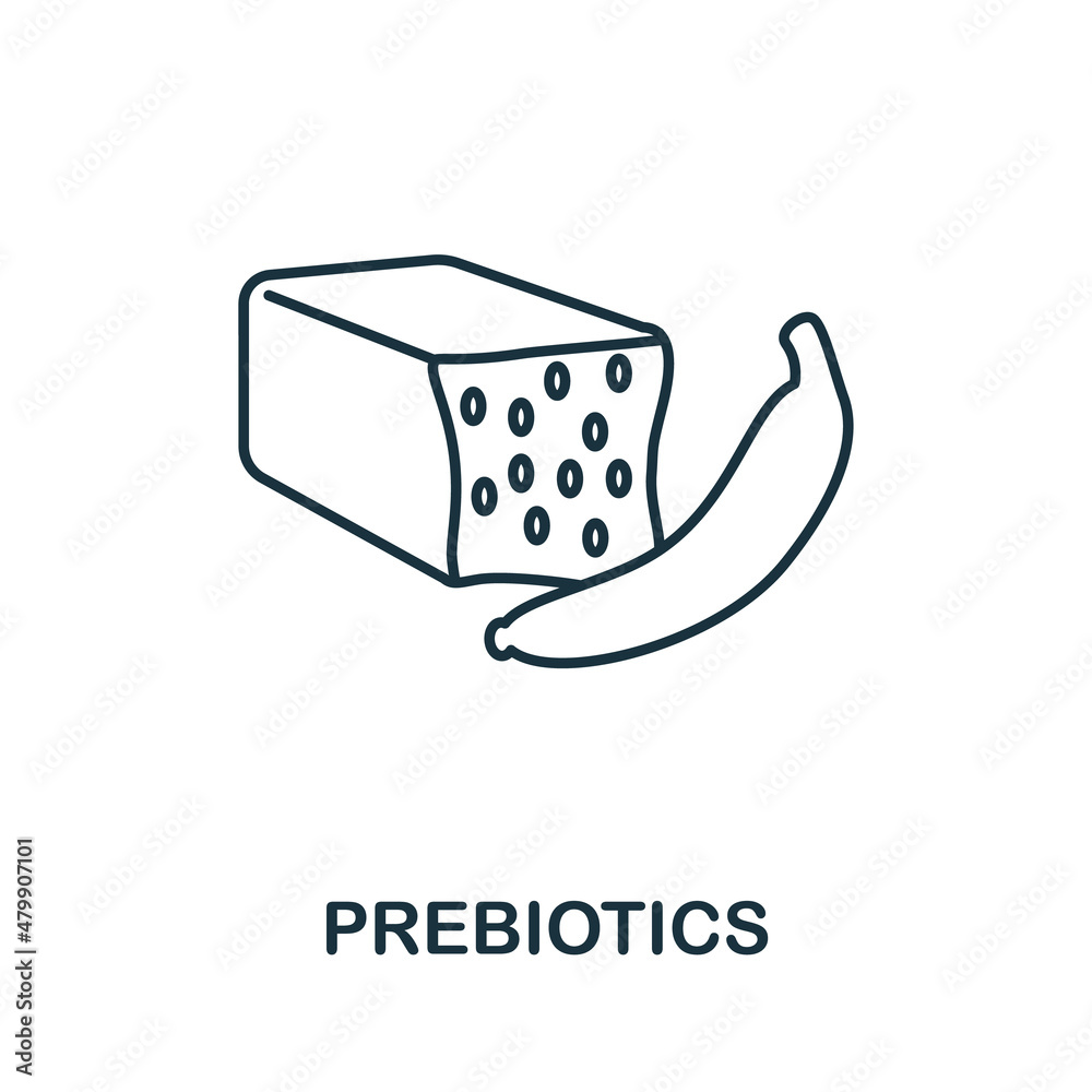 Prebiotics icon. Monochrome sign from diet collection. Creative ...