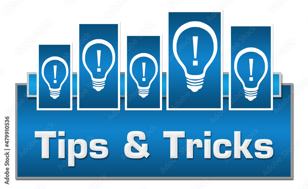 Tips And Tricks Blue Boxes On Top Bulbs Stock Illustration | Adobe Stock