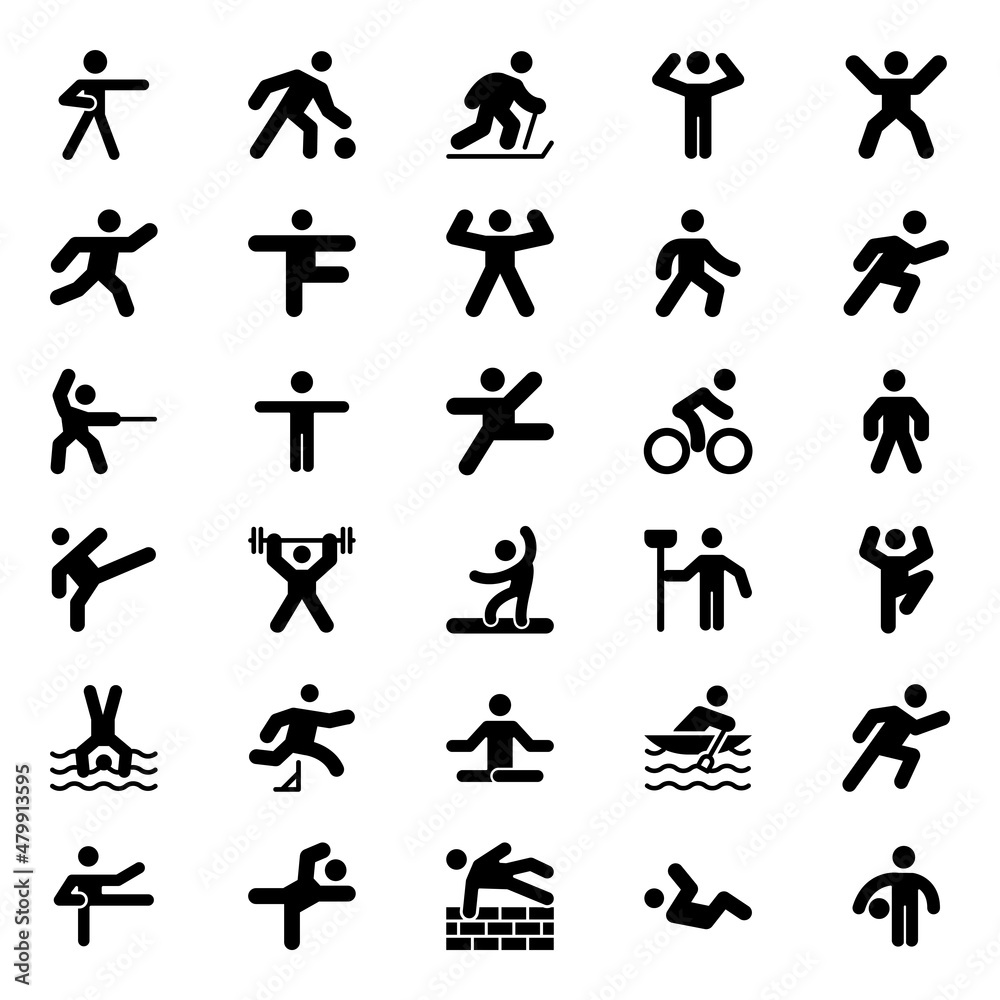 Glyph icons for pictograms. Stock Vector | Adobe Stock