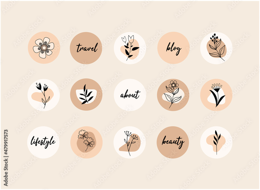 Instagram Social Media Icons, Botanicals Wildflowers, Story Highlight ...