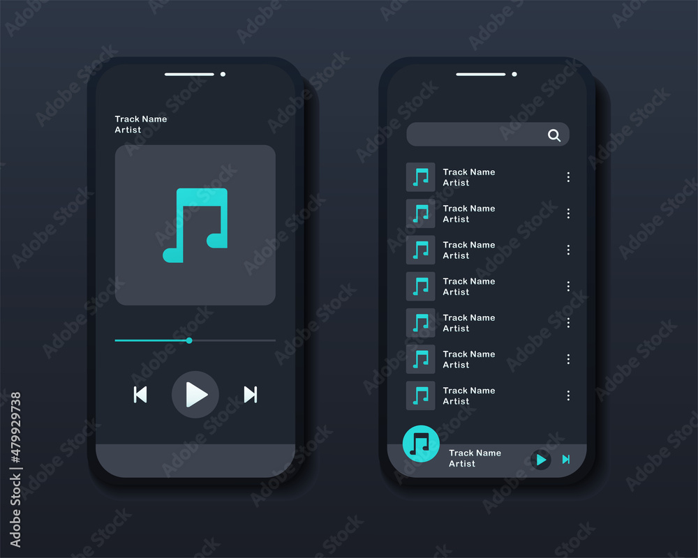 Mobile music player. Vector illustration Stock Vector | Adobe Stock Mobile music player. Vector illustration Stock Vector | Adobe Stock