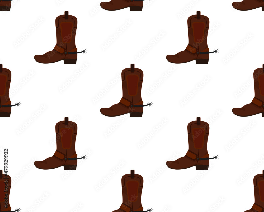 Pattern of cowboy boots. Vector drawing for transfer to fabric or other ...