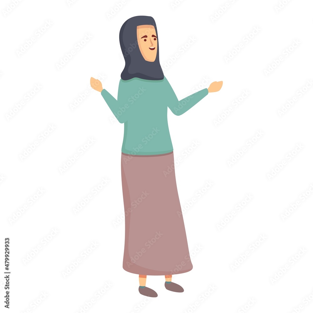 Arabic teacher icon cartoon vector. Online arab. Class student Stock ...