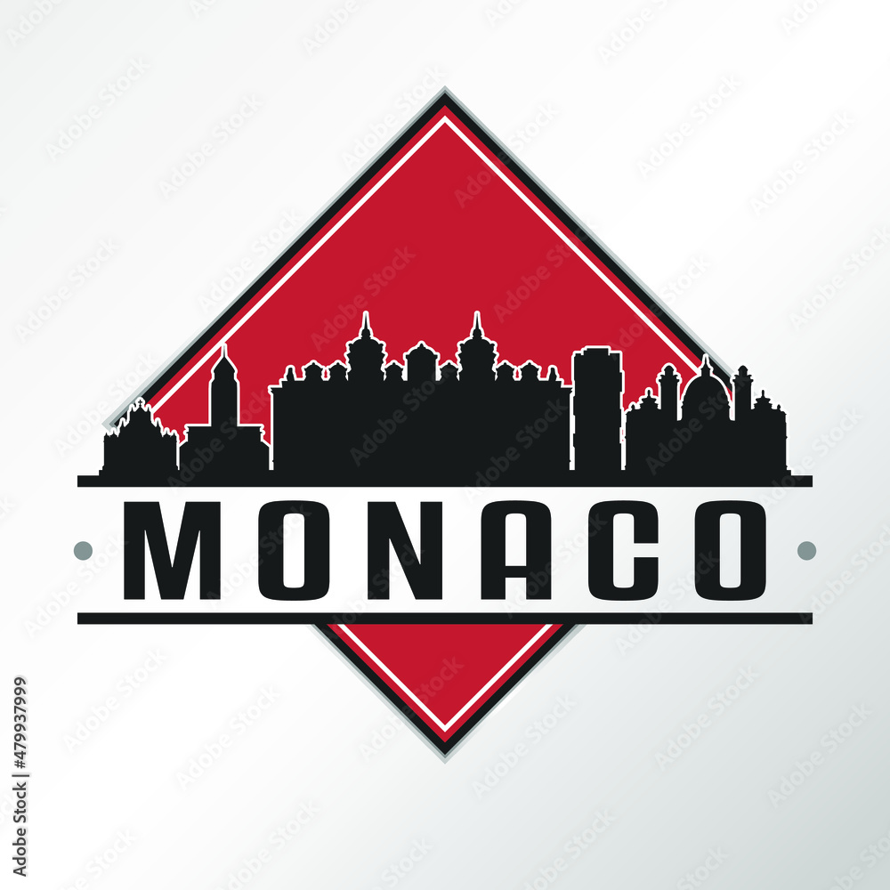 Monaco City Skyline Logo. Adventure Landscape Design Vector ...
