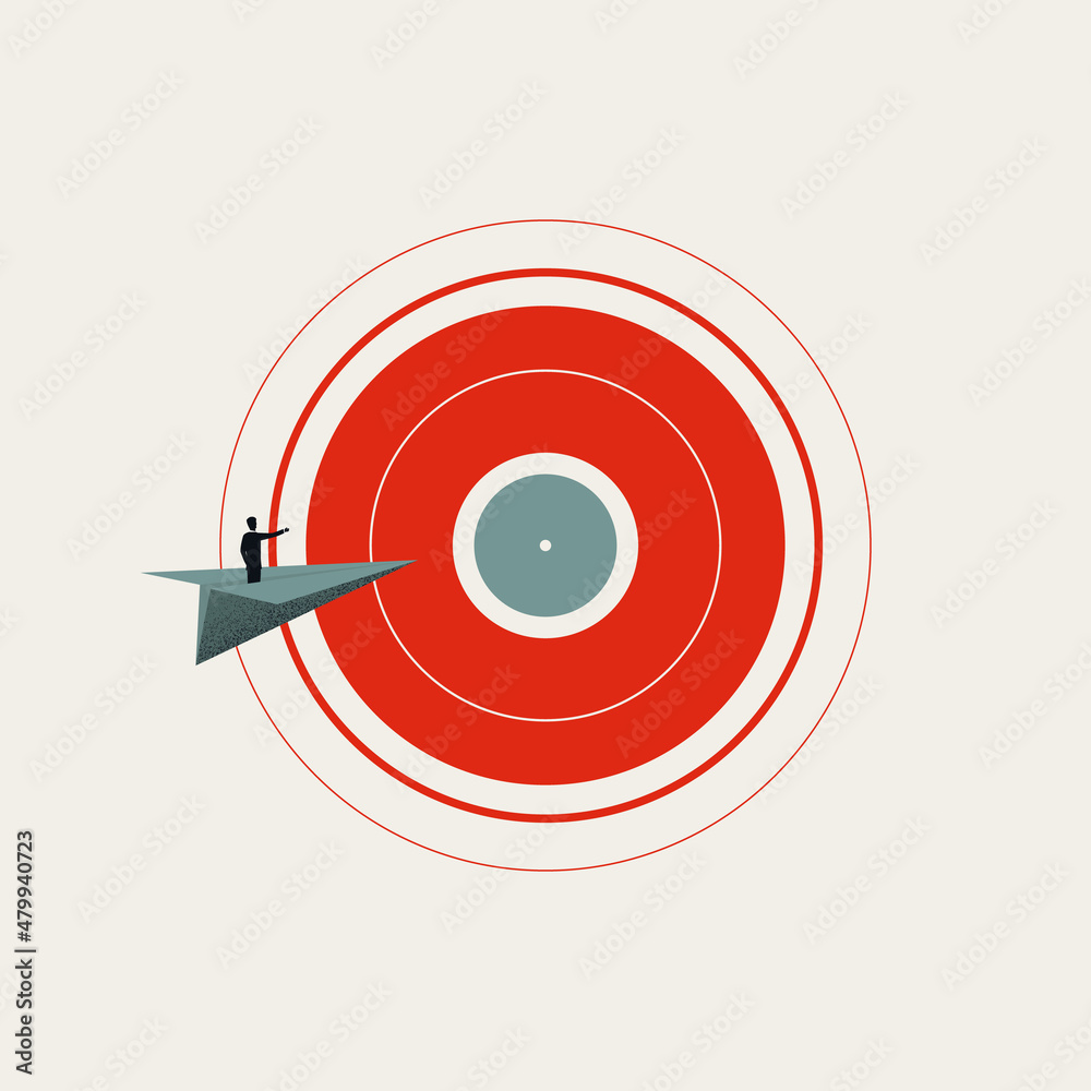 Business leader with goals, vector concept. Symbol of objective ...
