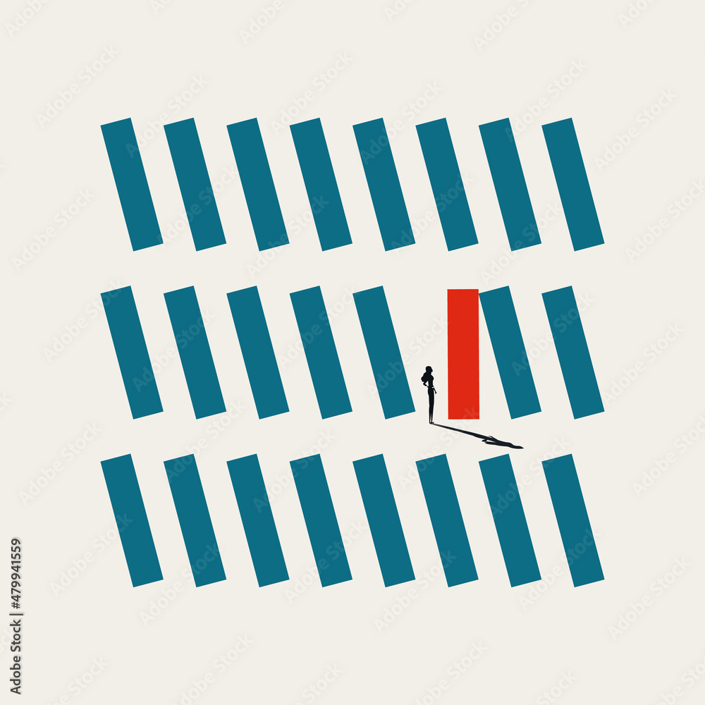 Be yourself business vector concept. Symbol of leadership, strong ...