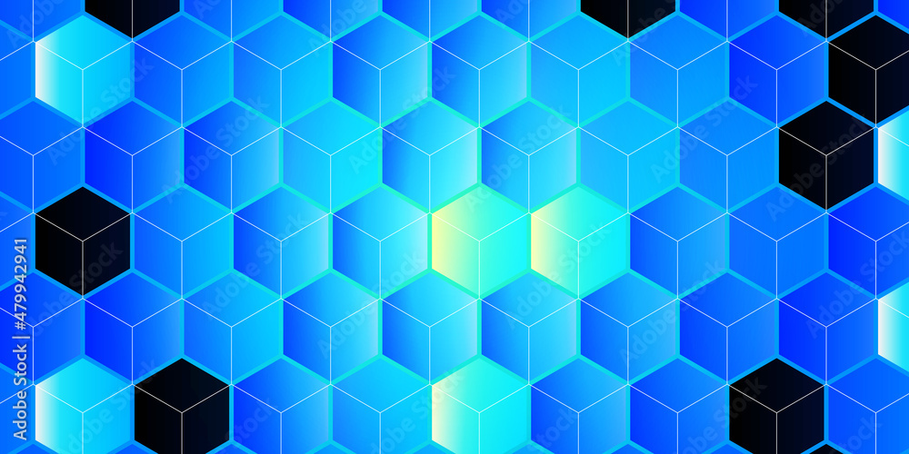 hexagon concept design abstract technology background, Abstract blue ...