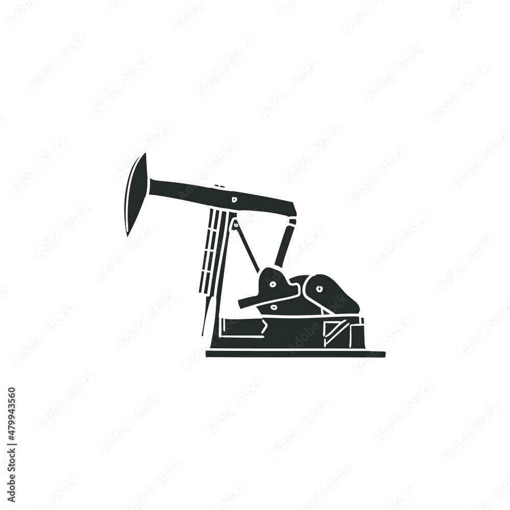 Oil Extractor Icon Silhouette Illustration. Petrol Industry Vector ...