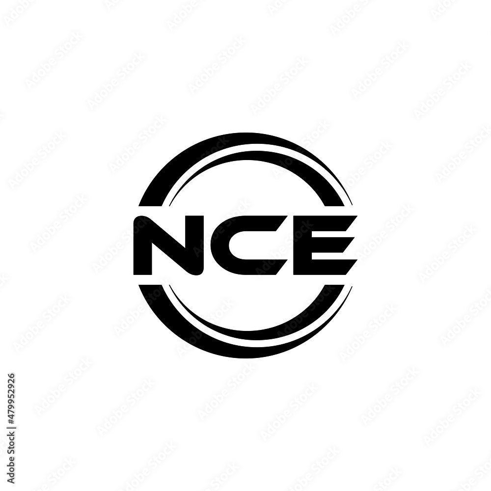 NCE letter logo design with white background in illustrator, vector ...