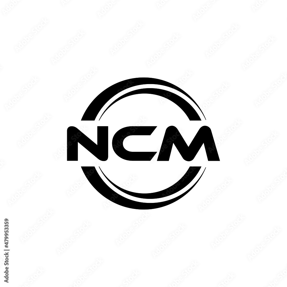NCM letter logo design with white background in illustrator, vector ...