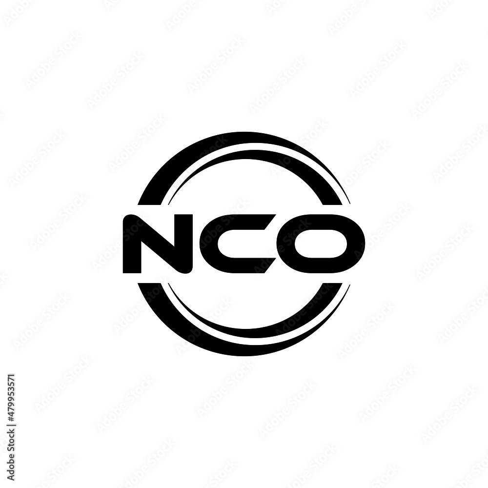 NCO letter logo design with white background in illustrator, vector ...