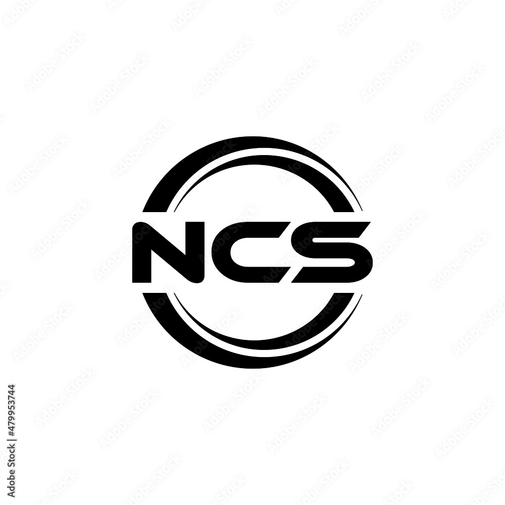 NCS letter logo design with white background in illustrator, vector ...