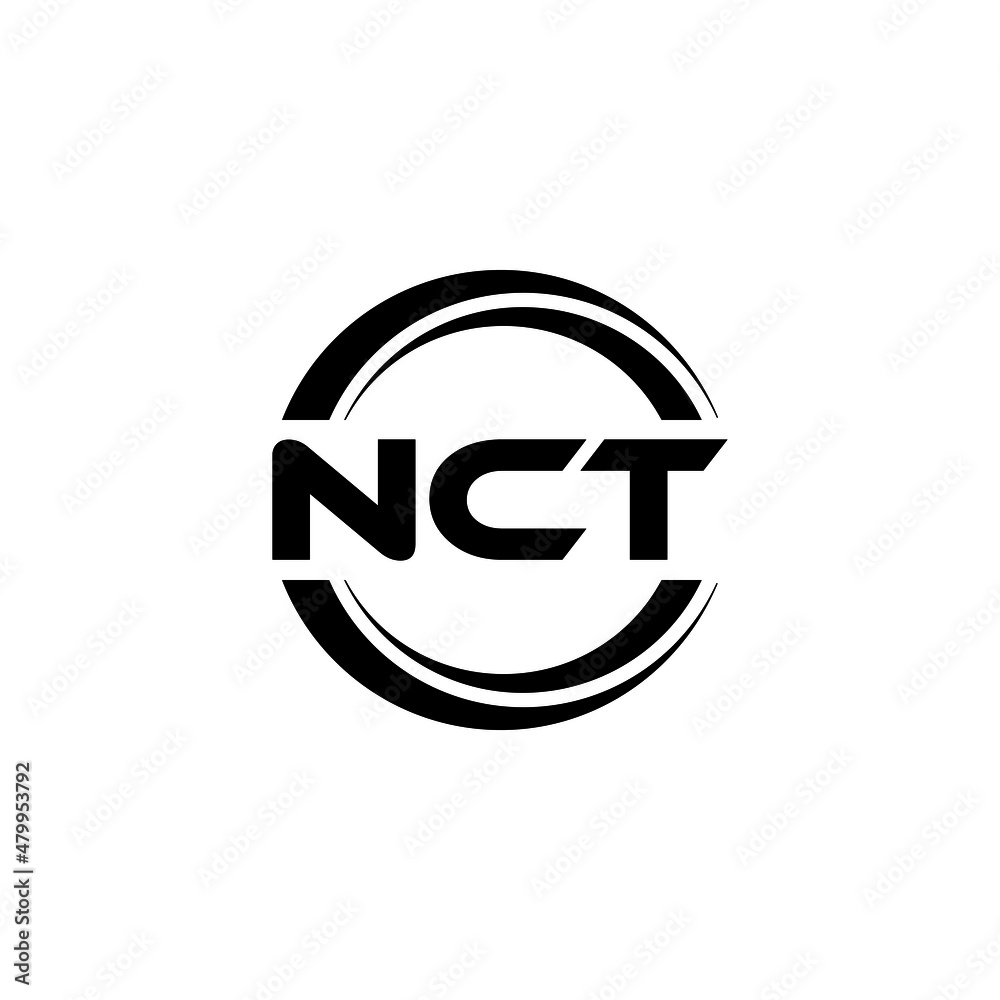 NCT letter logo design with white background in illustrator, vector ...
