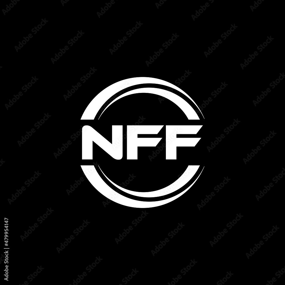 NFF letter logo design with black background in illustrator, vector ...