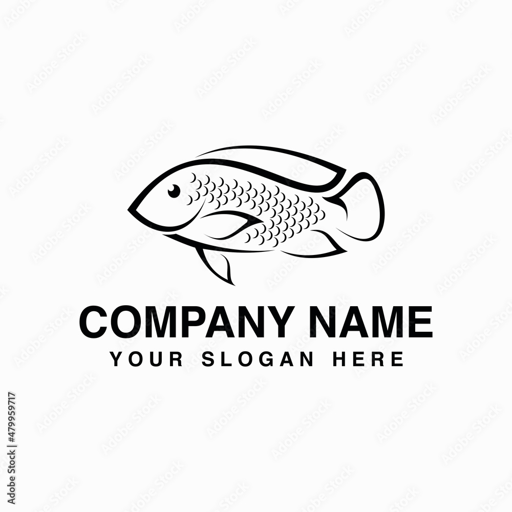 cool tilapia fish logo design Stock Vector | Adobe Stock