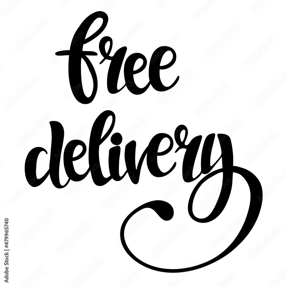 Handwritten vector typography for delivery service. Lettering text ...