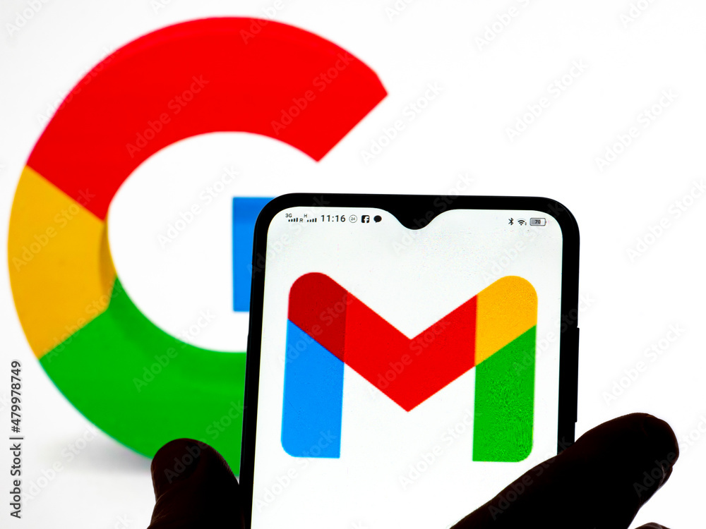 In this photo illustration, the Google Gmail logo is seen displayed on ...