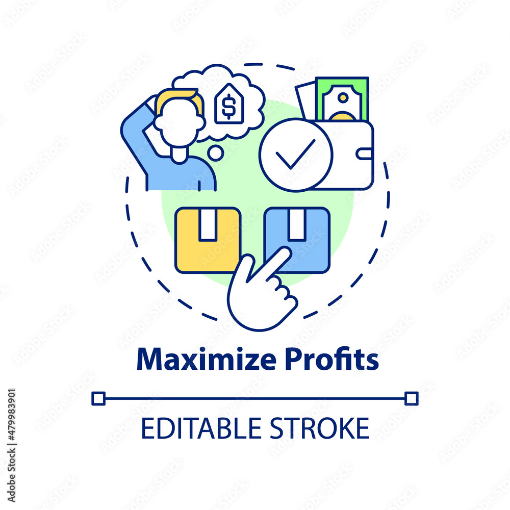 Maximize profits concept icon. Dynamic pricing importance abstract idea ... Maximize profits concept icon. Dynamic pricing importance abstract idea ...