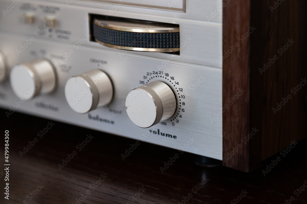 Vintage Stereo Component Front Panel Controls Stock Photo | Adobe Stock